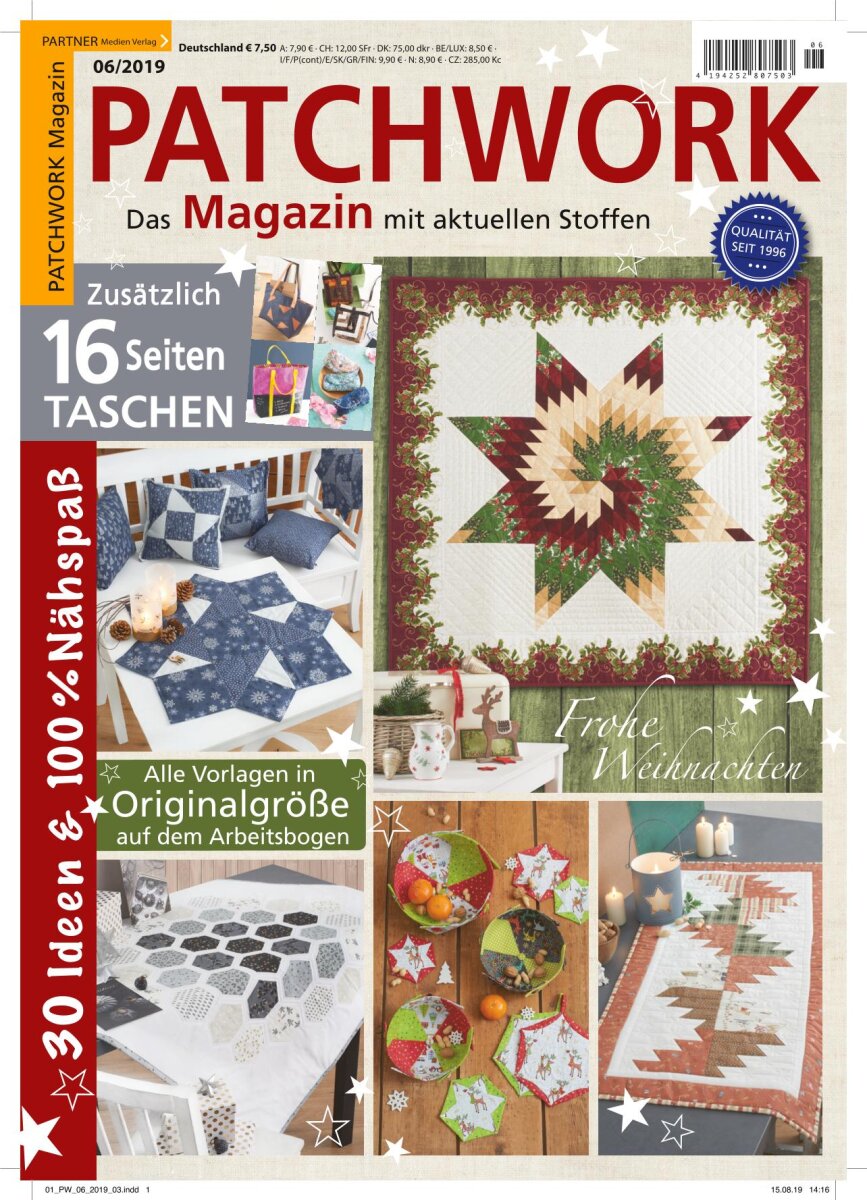 Patchwork Magazin 6/2019 - 16 Seiten Taschen E-Paper, 5,00