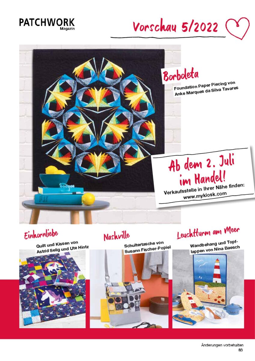 Patchwork Magazin 4/2022 Printausgabe, 7,90